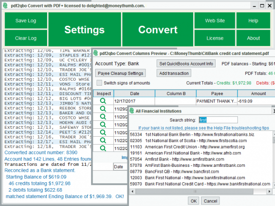QuickBooks Converters - MoneyThumb
